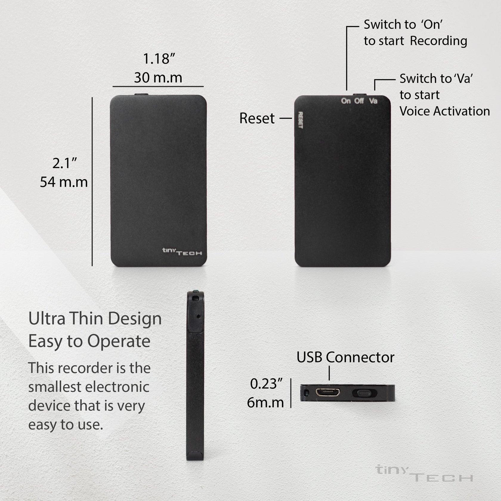 Mini Magnetic Voice Recorder | Tiny Spy Recorder – TCTEC® Innovation
