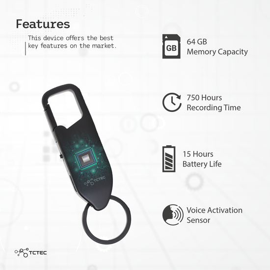 Keychain Voice Recorder | Secret Hidden Microphone – TCTEC® Innovation